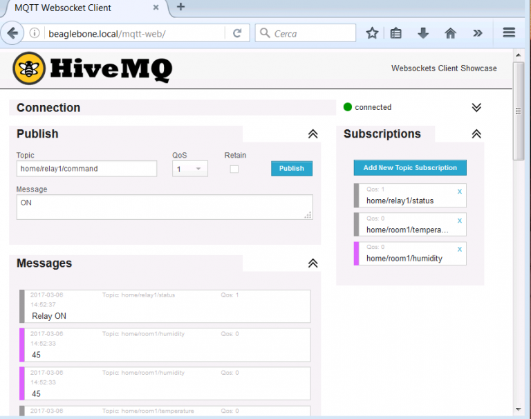 Mqtt con Beaglebone ed ESP8266-Web server e Mqtt Websocket | Micro Devices