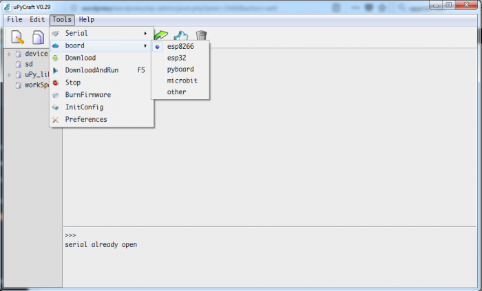 Micropython – MicroPython IDE uPyCraft | Micro Devices